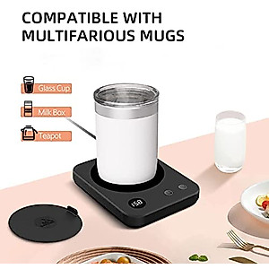 Coffee Mug Warmer, Smart Coffee Cup Warmer, Mug Warmer with 3 Temperature Settings, Coffee Mug Warmer with Auto Shut-Off, Candle Warmer Plate, Electric Beverage Warmer for Coffee, Tea, Milk (Black)