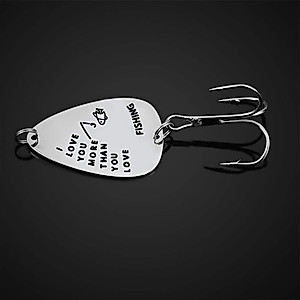 Love You More Than You Love Fishing Lure, Gift for Boyfriend Husband Dad Birthday Christmas Gifts Xmas