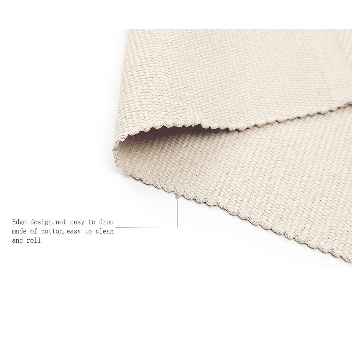 JE JOUE Montessori Materials Children Playing Mat Pure Cotton Working Rug for Toddlers (16"×24", Beige)