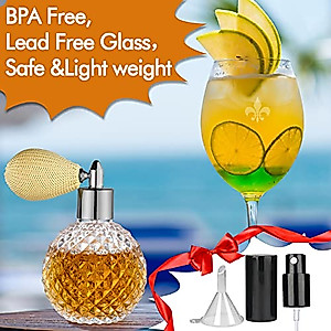 LINALL Perfume Bottle Vintage Atomizer Spray Bottle for Cocktail 100ml/3.4oz Empty Refillable Perfume Atomizer Glass Bottle Great for Perfume Home Decoration