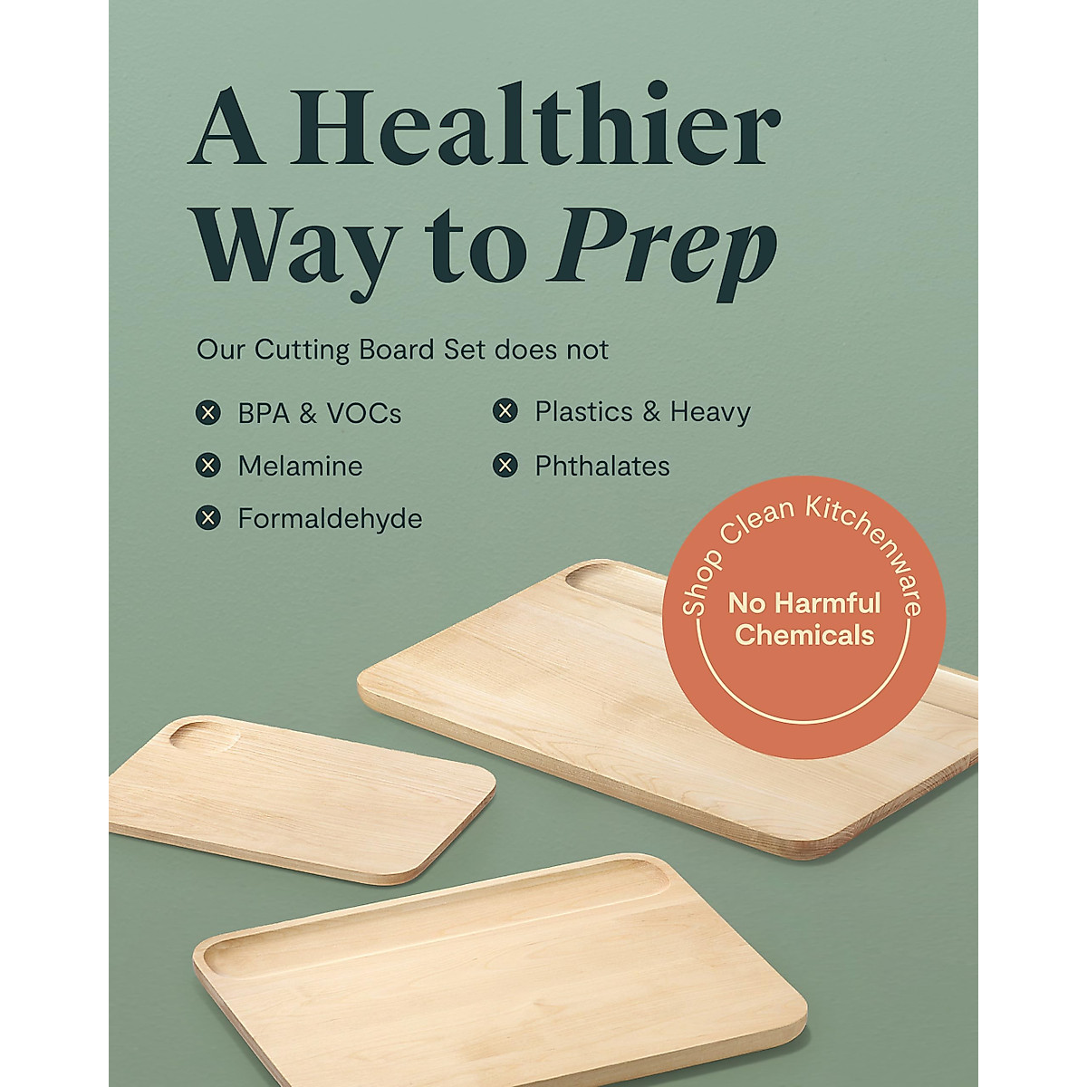 Caraway Cutting Board - Medium (14 x 10”) - Double Sided Wood Cutting Board - Made From FSC-Certified Birch Wood - Food-Safe Mineral Oil & Wax Finish