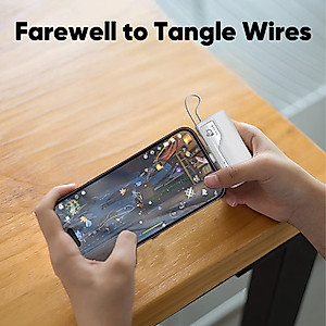 Gankoii iPhone Portable Charger 5000mAh, Mini Power Bank Battery Pack Phone Backup Charger, Small Portable Charger Compatible with iPhone 14/13/ 12/11/ XS Max/XR/X, AirPods, White