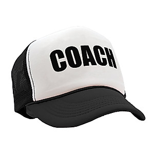 Coach - Football Basketball Sports - Vintage Retro Style Trucker Cap Hat (Black)