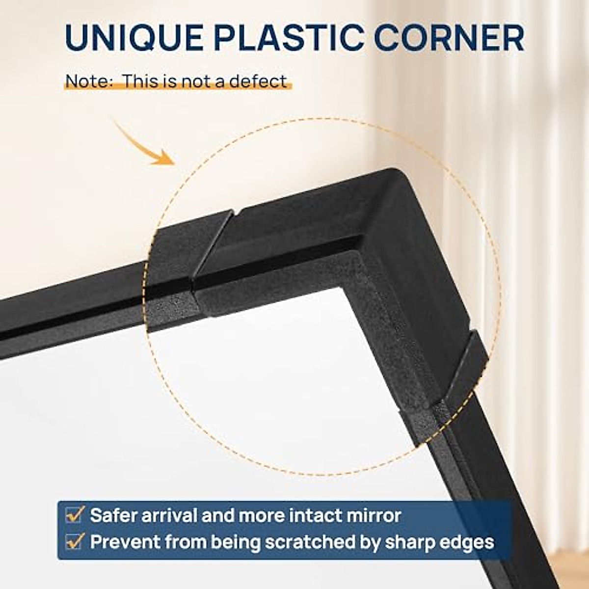 ENJOYBASICS 63"x20" Full Length Mirror with Stand, Large Body Mirror Hanging or Leaning Against Wall, Aluminum Alloy Wall Mirror, Floor Mirror for Bedroom Living Room Dressing Room, Black