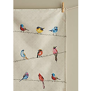 Maison d' Hermine Birdies On Wire 100% Cotton Set of 2 Multi-Purpose Kitchen Soft Absorbent Dish Towels | Tea , Bar Towels (20 Inch by 27.50 Inch)