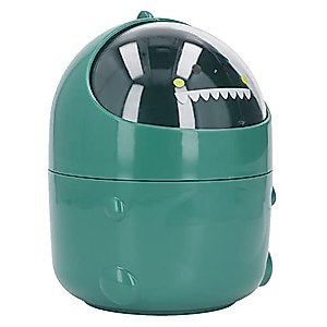 Oumefar Tabletop Trash Can, Large Opening Durable Plastic Baby Dinosaur Wide Application Desktop Trash Can Detachable Design for Home(Green Baby Dinosaur) Home