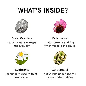 Eye Envy Tear Stain Remover Powder for Dogs & Cats |100% Natural, Safe | Apply Around Eyes to Absorb & Repel Tears | Keeps Area Dry | Treats The Cause of Staining | Effective & Non-Irritating (.5oz)