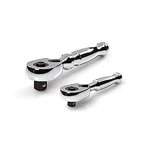 TEKTON 1/4, 3/8 Inch Drive Stubby Quick-Release Ratchet Set (2-Piece) | SRH91105
