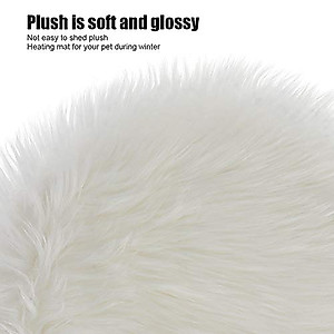 Electric Heating Pad Pets Plush Heating Blanket Heating Mat for Small Dogs Cats USB Charging Interface.(white), Electric Heating Blanket,