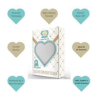 Deluxe Baby Car Seat Cover Canopy Wtih Front Acces Panel and Handy Travel Bag. UV50+