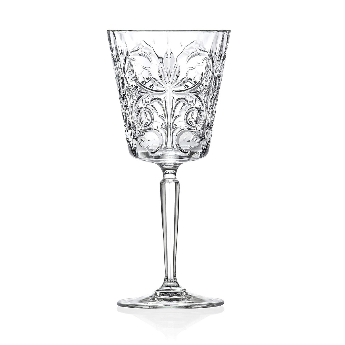 Barski Goblet - Red Wine Glass - Water Glass - Stemmed Glasses - Set of 6 Goblets - Glass Crystal - 11 oz. - Tattoo Designed -Beautifully Designed Made in Europe