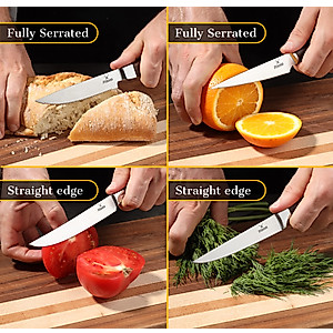 Kitchen Easter Gifts - Steak Knife Set - Unique Present in Wooden Gift Box - Gift Idea for Men Women Wife Husband Dad Mom Adults – Wooden Handles Knives - Gifts for Birthday Anniversary Wedding