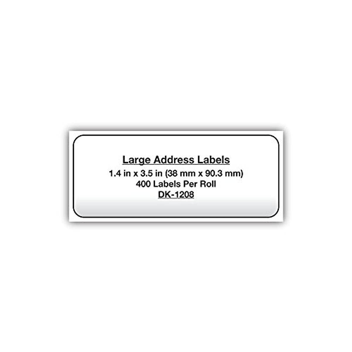 Brother, Die-Cut Large Address Labels, DK-1208, Brother Genuine Labels, Long Lasting Reliability, Die-Cut Large Address Paper Labels, 400 Labels per Roll, (1) Roll per Box