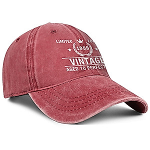 65th Birthday Gifts for Women Men 65 Vintage 1959 Trucker Hat Ideas Baseball Cap Red