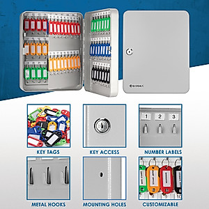 Barska CB13234 Key Lock 90 Position Key Cabinet Lock Box Grey ,9.5" x 3.1" x 11.75"