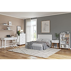 Child Craft SOHO 4 Drawer Mid-Century Modern Chest, Anti-Tip Kit, Extra-Large Storage for Baby Nursery, Kid’s Room (White/Natural)