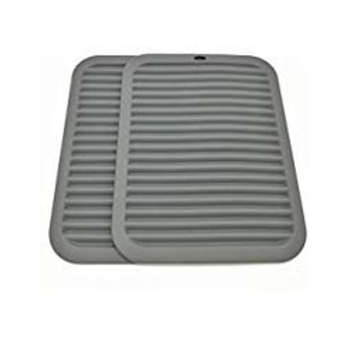 Smithcraft Silicone Trivets for Hot Dishes, Pots and Pans, Hot Pads for Kitchen, Heat Resistant Mat Quartz Countertops, Silicone Mats for Kitchen Counter, Table Pot Holders Trivet mat Set 2 Dark Grey