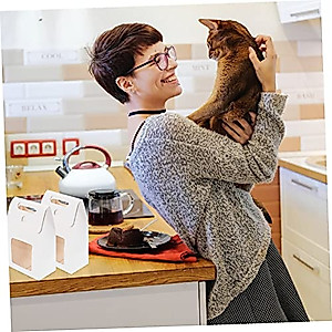 ULTECHNOVO 12pcs Cupcake Boxes Window Gift Bag Mini Muffin Mini Containers Clear Cake Box Small Baking Boxes Kraft Cupcake Holder Christmas Gift Bags Muffins Packaging Box Cake Container Box