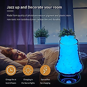 900 Pieces Glow in The Dark Rocks Glowing Stones 1/2 Inch Decor Pebble Stones for Garden, Walkway, Potted Plant, Flower Bed, Fish Tank Aquarium (Lake Blue)