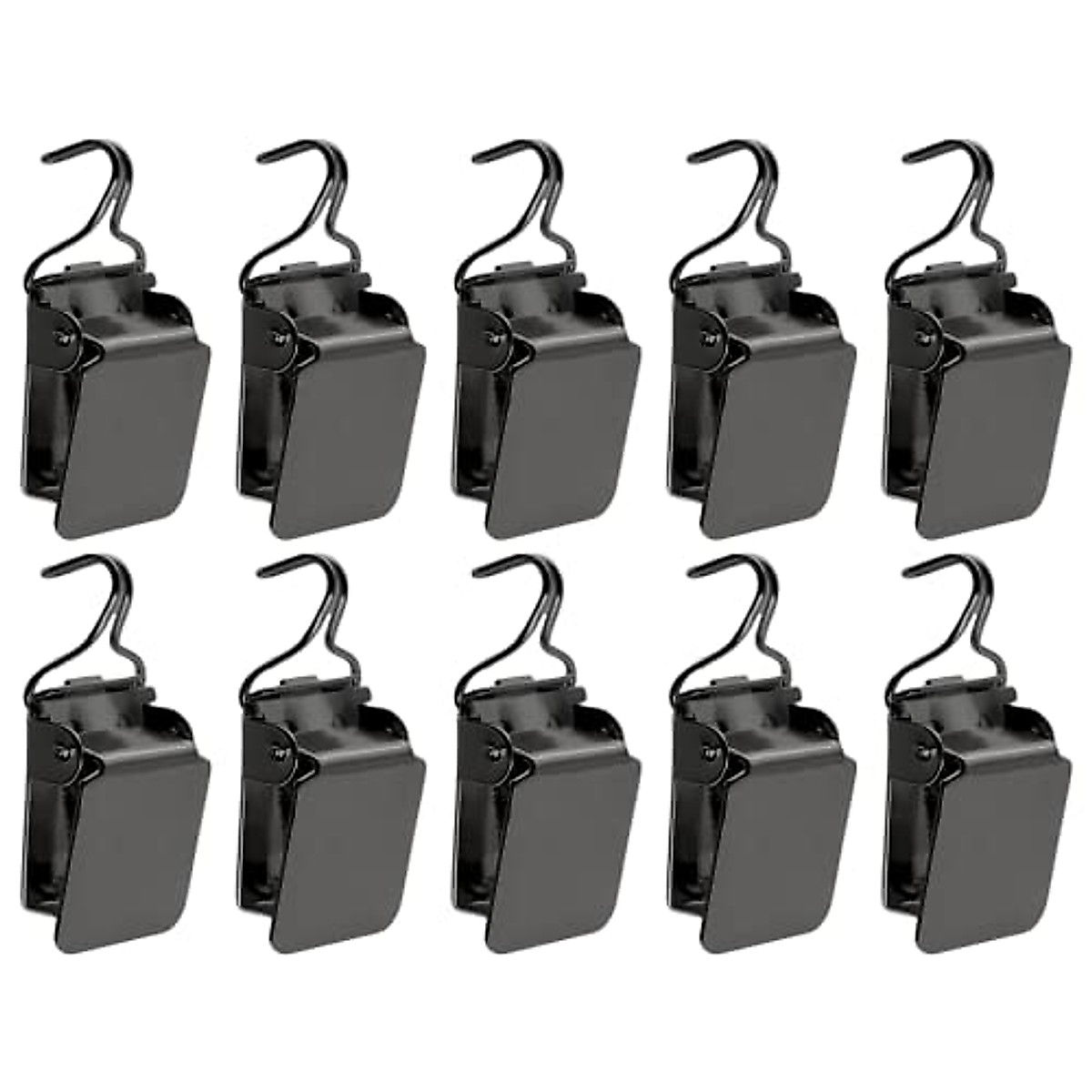 Small Tapestry Hangers (10 Pieces) Black Hook Based Clips for Wall Hanging Rugs and Paintings by Wise Linkers