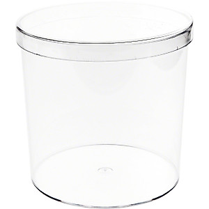 Pioneer Plastics 190C Clear Round Plastic Container, 5.125" W x 5.125" H, Pack of 2