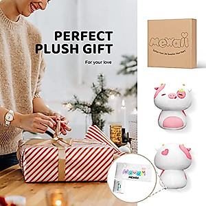 Mewaii 8” Mushroom Plush, Strawberry Cow Soft Plushies Squishy Pillow, Cute Stuffed Animals Kawaii Plush Toys Throw Pillow Decoration Gift for Girls Boys