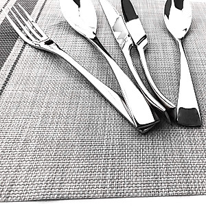 Silverware Set, Uniturcky 28-Piece 304 Stainless Steel Mirror Polished Silver Flatware Set Service for 4, Knife Fork Spoon Kitchen Utensil Sets, Tableware Cutlery Set For Home And Restaurant