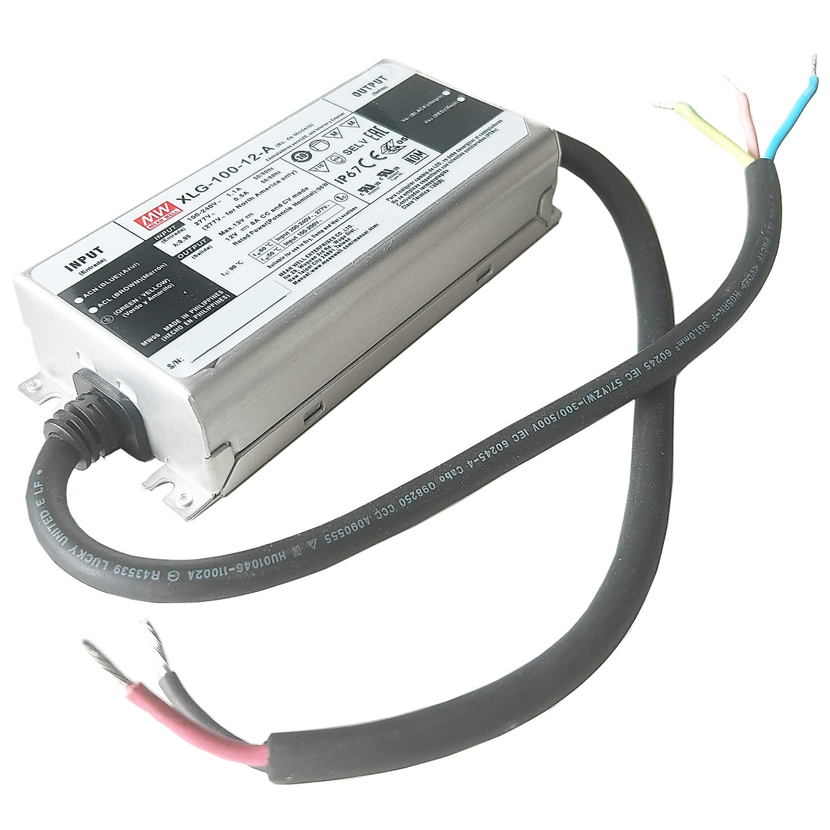 Mean Well XLG-100-12-A LED Power SupplyCont CV+CC 100W 8.4-12V 8A, Io Adj by Potmeter, 100~305VACin