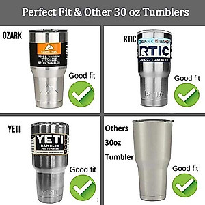 ZYTC Reusable Drinking Straws,Long Clear Plastic Straws for 20 OZ & 30 OZ Yeti,Ozark Trail Tumblers,Set of 8 with Cleaning Brushes (Plastic Drinking straws-8pcs+2)