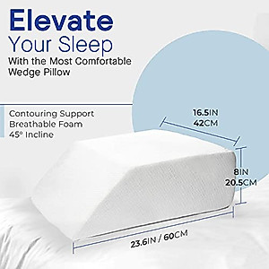Restorology Leg Elevation Pillow for Sleeping - Supportive Bed Wedge Pillow for Circulation, Swelling, Foot & Knee Discomfort