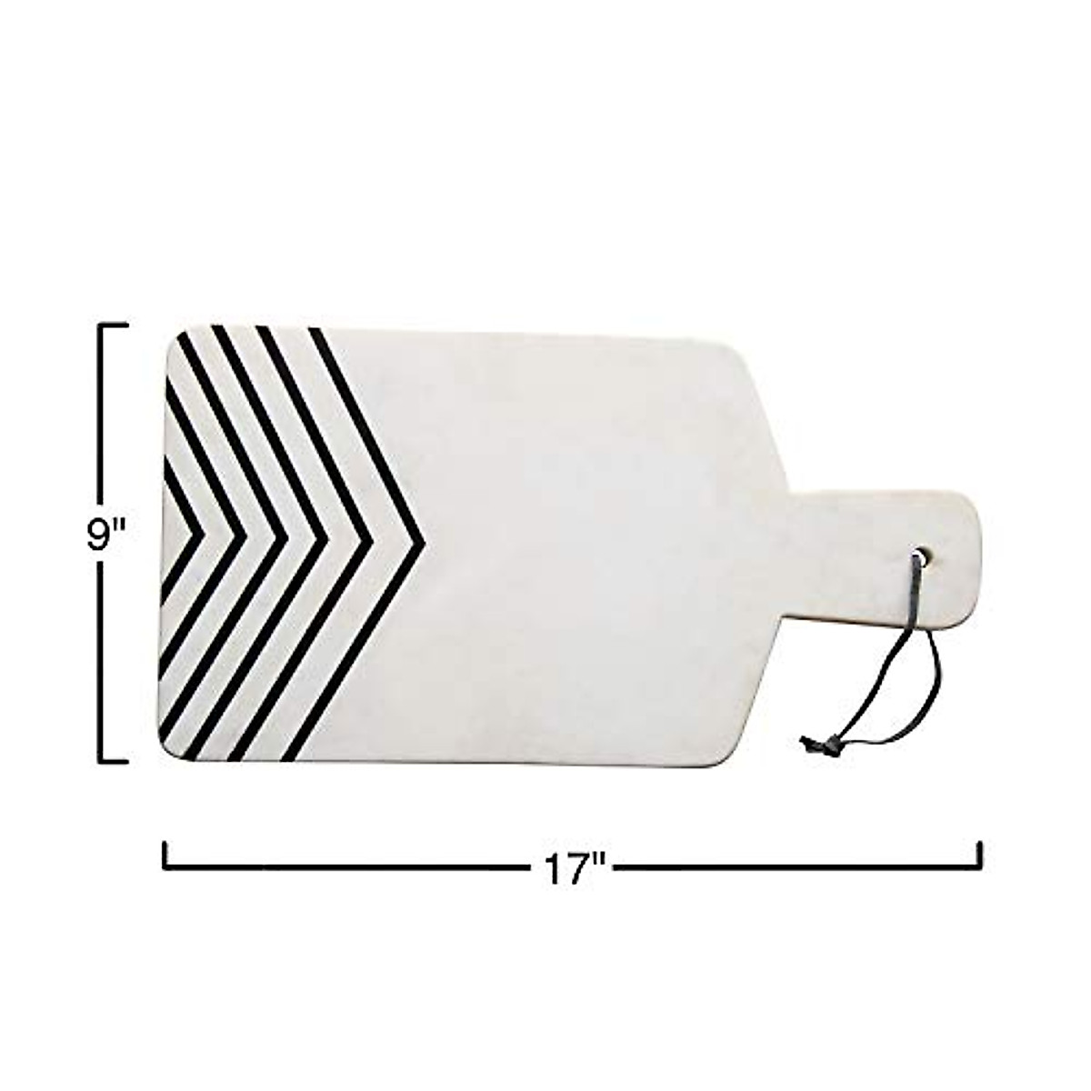 Bloomingville White and Black Chevron Marble Cheese Cutting Board