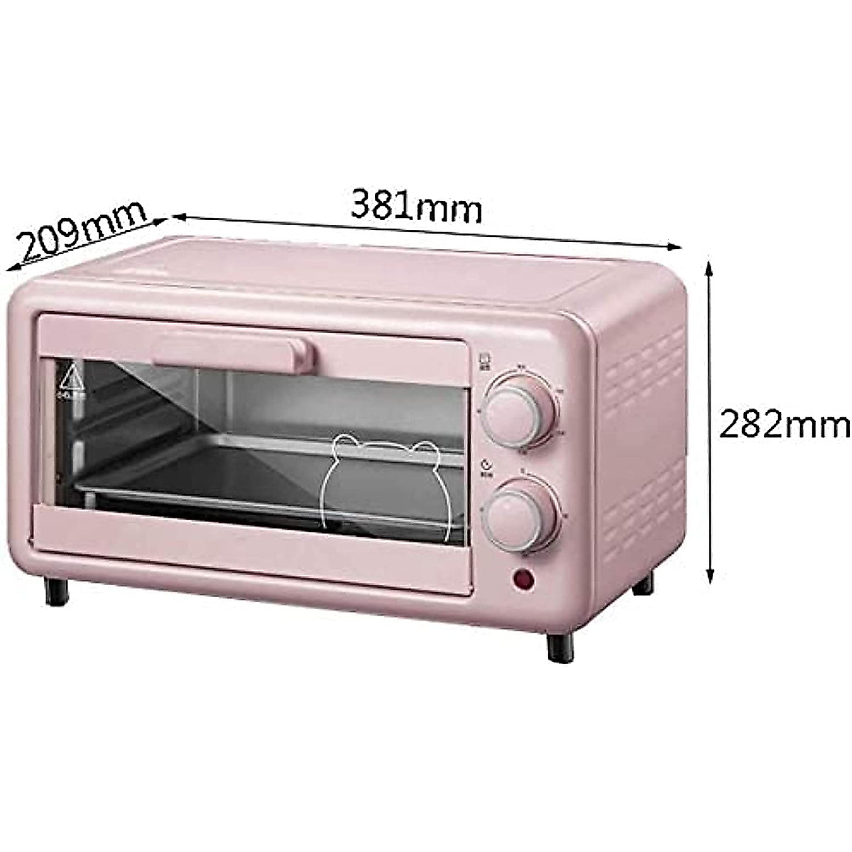 Tabletop Electric Oven 11L Mini Oven Adjustable Temperature 60-230 ℃ and 30 Minutes Timer Multifunctional Household Baking Electric Oven