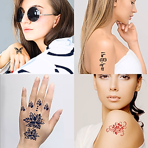 Henna Tattoo Stencils 138 PCS, 24 Sheets Airbrush Tattoo Templates,Reusable Tattoo Stencils Kit for Women Teens Girls,DIY Tattoo Stencils,Body Art Stencils