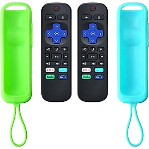 Replacement Remote Controls for Roku TV with Soft Protective Case,Compatible with TCL, Hisense, Onn, Sharp, Element, Westinghouse, and Philips Roku Series Smart TVs【Not for Roku Stick】【Pack of 2】