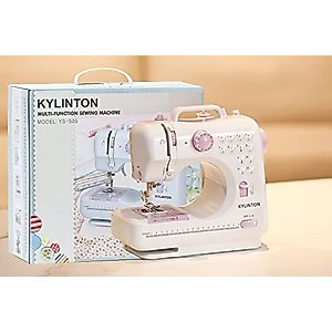 Kylinton Beginners Mini Sewing Machine for Kids, Electric Small Sewing Machine with Foot Pedal, 12 Stitches, High-Low Speeds, Automatic Winding for Cloth Girls Adults