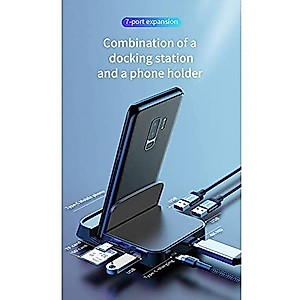 Feilx Ultra-Slim Data USB Hub, 7 in 1 USB Type C Hub Docking Station USB-C to HDMI USB 3.0 HUB SD TF Card PD Adapter