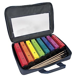 Basic Beat BBRCB8 Diatonic Resonator Chime Bars - Tube-Shaped with Zippered Case, Color-Matched with Boomwhackers & Joia Tubes for Easy Classroom Integration