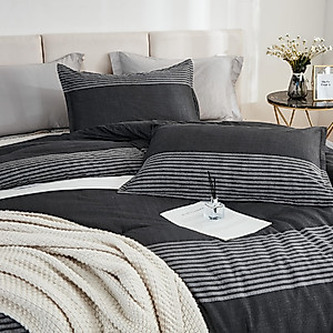 Litanika Twin XL Comforter Set Black White Grey - 2 Pieces Gray Twin Extra Long Size Lightweight Bedding Set, All Season Down Alternative Comforter