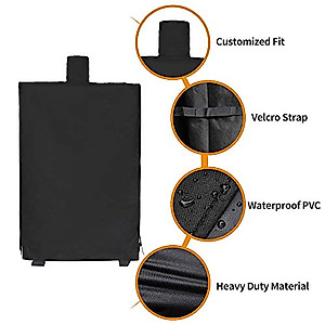 i COVER 73550 Pellet Smoker Cover for Pit Boss Grills 77550 5.5 and 5 Series PBV5P1, pro Series 4 Vertical Pellet Smokers PBV4PS1 600D Waterproof Heavy-Duty Canvas Vertical Smoker Cover