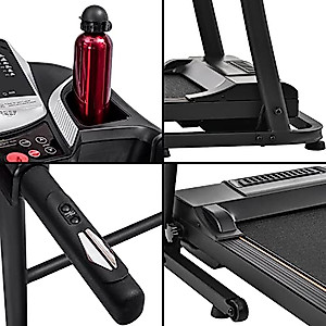 Merax Electric Folding Treadmill – Easy Assembly Fitness Motorized Running Jogging Machine with Speakers for Home Use, 12 Preset Programs (Black)