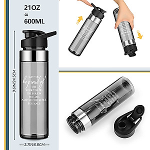 Dandat 6 Pcs 21oz Team Water Bottle Bulk Employee Appreciation Gifts Bulk Water Bottle May You Be Proud Sign Gift for Coach Athlete Team Portable Sports Supplies(Gray)