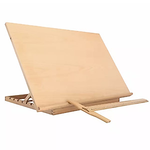 Artist's Loft Collapsible All-Media Wooden Tabletop Flat Surface Easel with T-Square and Tilting Mechanism Angle Adjustment, (2 Pack)