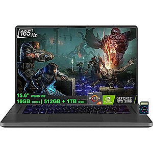 ASUS ROG Zephyrus G15 Gaming Laptop | 15.6" WQHD 165Hz 100% DCI-P3 | AMD 8-Core Ryzen 9 6900HS (>i7-11370H) | 16GB DDR5 512GB+1TB SSD | GeForce RTX 3060 6GB | USB-C Backlit Win11 + 32GB MicroSD Card