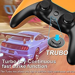 TOPAD Remote for PS4 Controller,Gamepad Joystick Controller for Playstation 4 Controller with Dual Vibration/Turbo/Back Paddles, Scuf Ymir Pa4 Wireless Mando for PS4 Console/Slim/PC/Steam/Pro,Orange