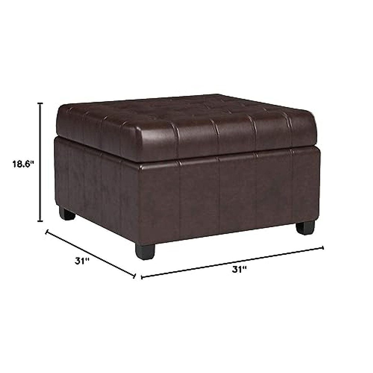 Christopher Knight Home Alexandria Bonded Leather Storage Ottoman, Marbled Brown