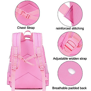 LEDAOU Kids School Backpack with Lunch Box for Girls Bookbag School Bag Preschool Kindergarten Toddler Backpack Tie Dye (Gradient Blue Purple-Cosmos)