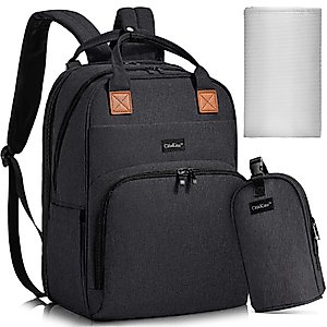 Backpack Diaper Bags For Toddler Boy Girl Baby Bags For Newborn Unisex Dad Mom With Changing Pad, Bottle Insulation Bags And Stroller Straps (Black)