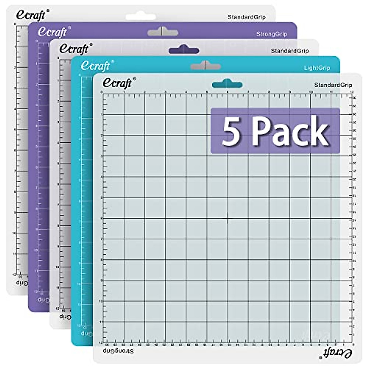 Ecraft Cutting Mat for Silhouette Cameo 3/2/1: 12X12inch Include one StrongGrip&Three StandardGrip&One LightGrip Cutting Mat Perfect for Silhouette Cameo Replacement for Crafts、Sewing and All Arts
