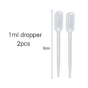 Enslz Oil Bottles for Essential Oils 50 Pcs 1 ml (1/4 Dram) Transparent Glass Vials Bottles, with Orifice Reducers and White Caps, 0.5ml 2 pcs Pipettes Droppers for Essential Oils Aromatherapy with