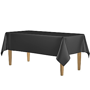 14 Pack Premium Black Plastic Tablecloth - 54 x 108 in. Disposable Rectangle Plastic Table Cloth - Decorative Rectangle Table Cover Smooth Tablecloth - Disposable Table Cloths For Parties, Weddings
